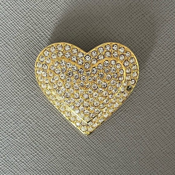 Joan Rivers | Jewelry | Joan Rivers Gold Tone Pave Crystal Large Heart ...